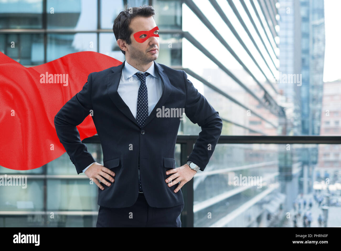 Portrait of successful manager on modern city background Stock Photo ...