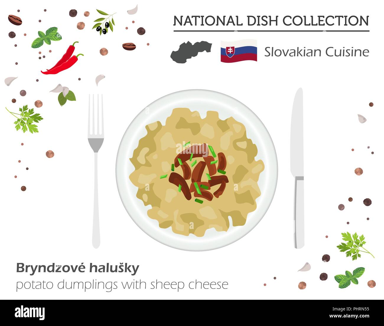Slovakian Cuisine. European national dish collection. Sheep cheese ...