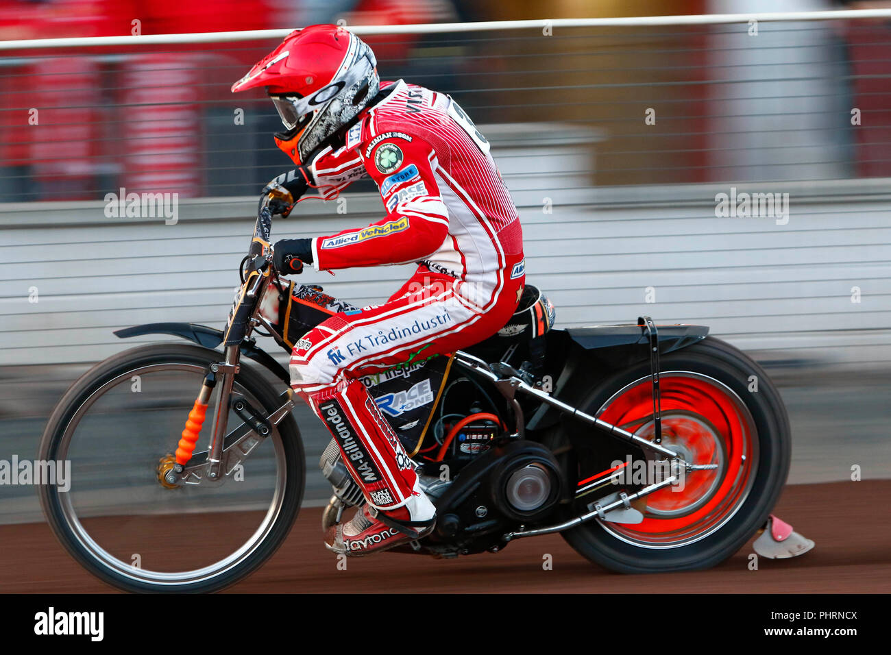 Claus VIssing at speed as he passes the main stand at the SGB National ...