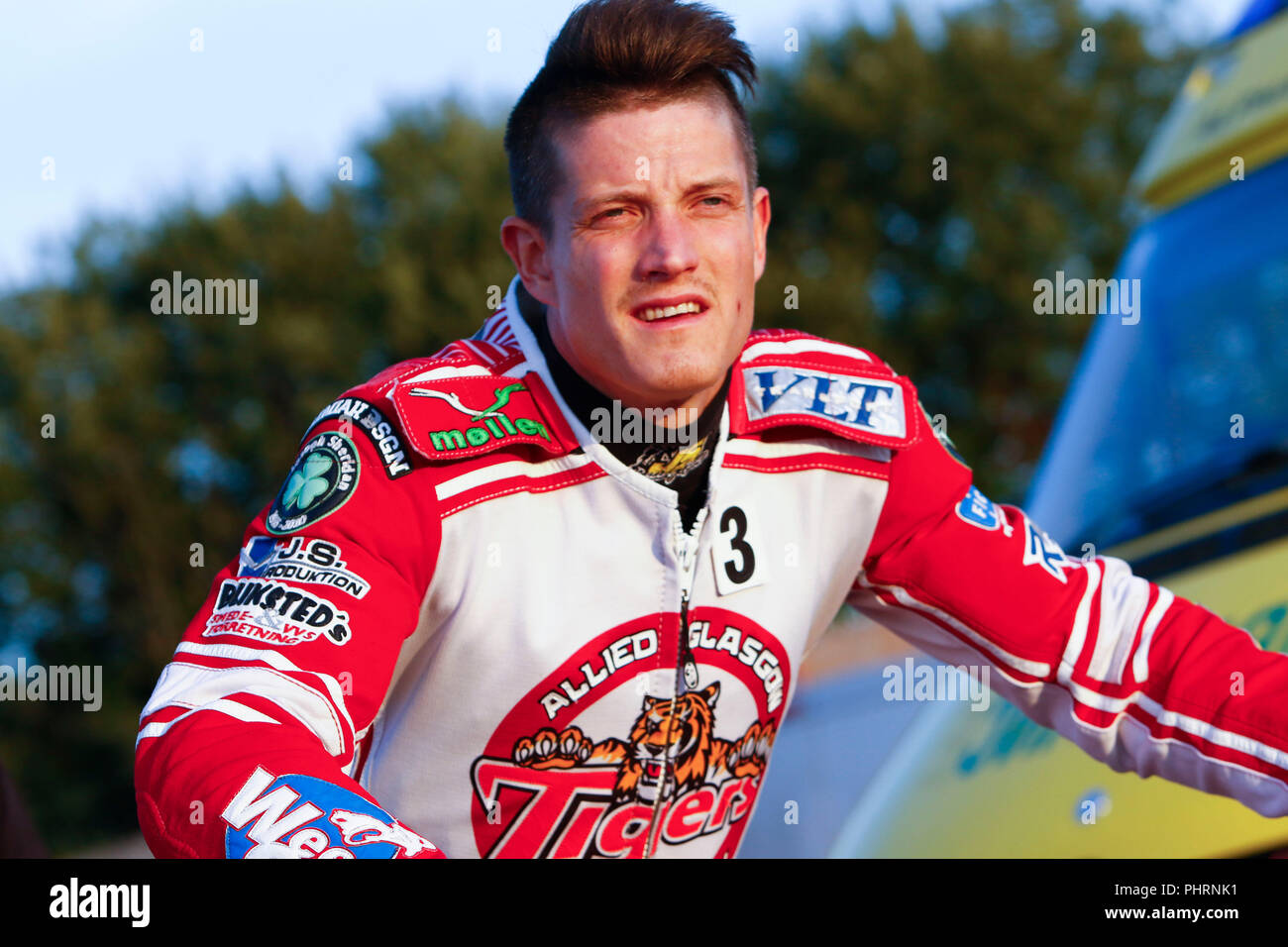 All warmed up and ready to rock, Claus Vissing leaves the pits for his ...