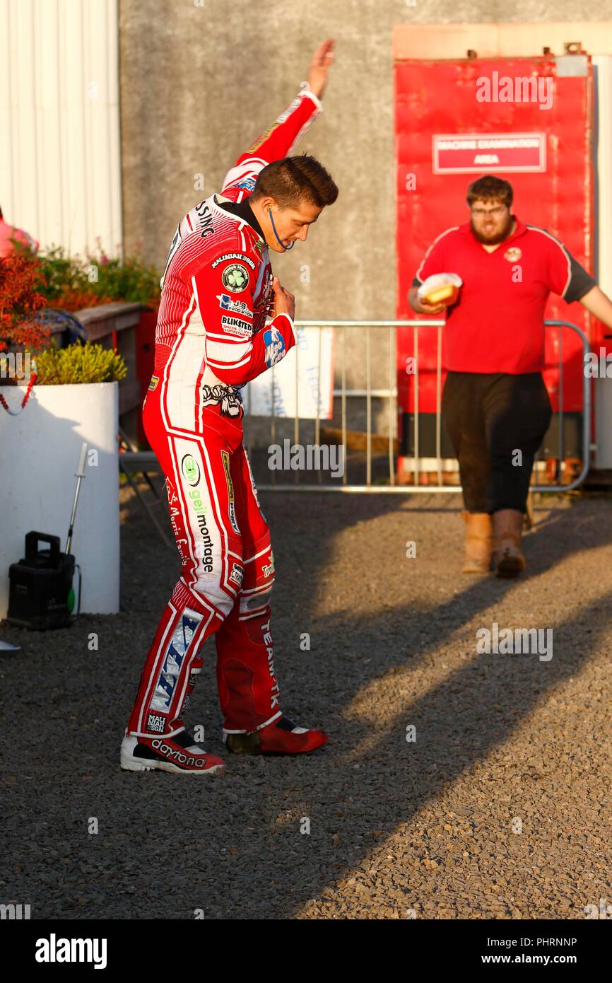 Claus Vissing Likes to play a bit of air guitar during his warmup ...