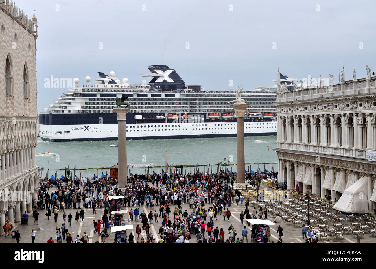 Celebrity Constellation passes the Doges Palace on arrival in Venice ...
