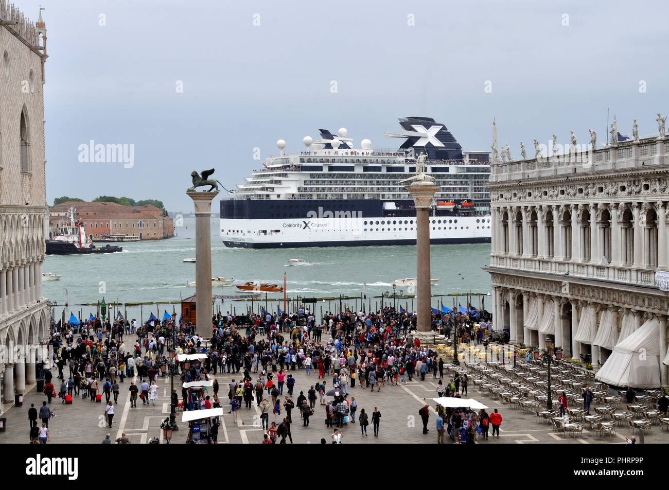 Celebrity Constellation passes the Doges Palace on arrival in Venice ...