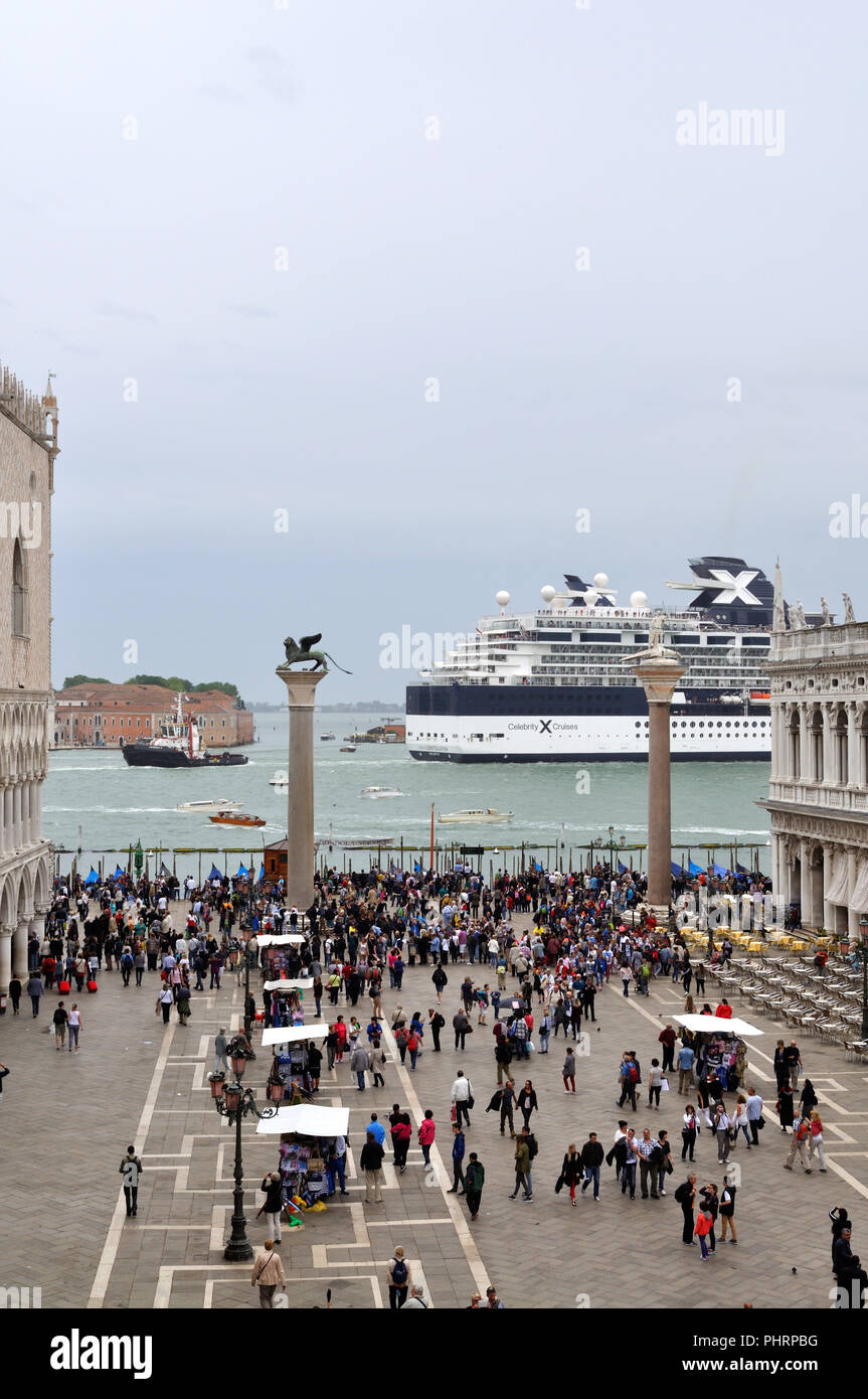 Celebrity Constellation passes the Doges Palace on arrival in Venice ...