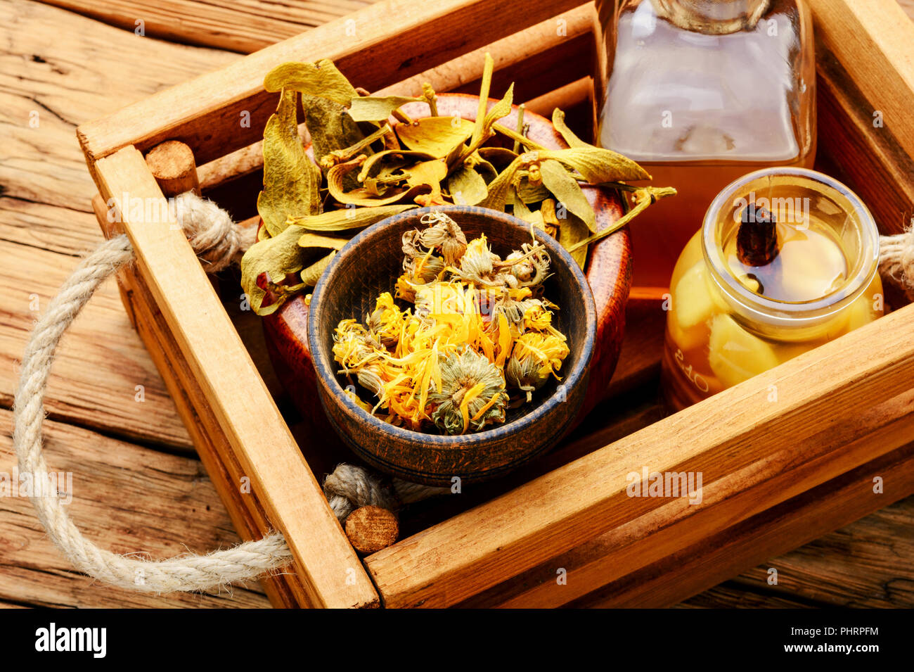 Medical herbs and and roots.Herbal medicine.Assorted natural medical ...