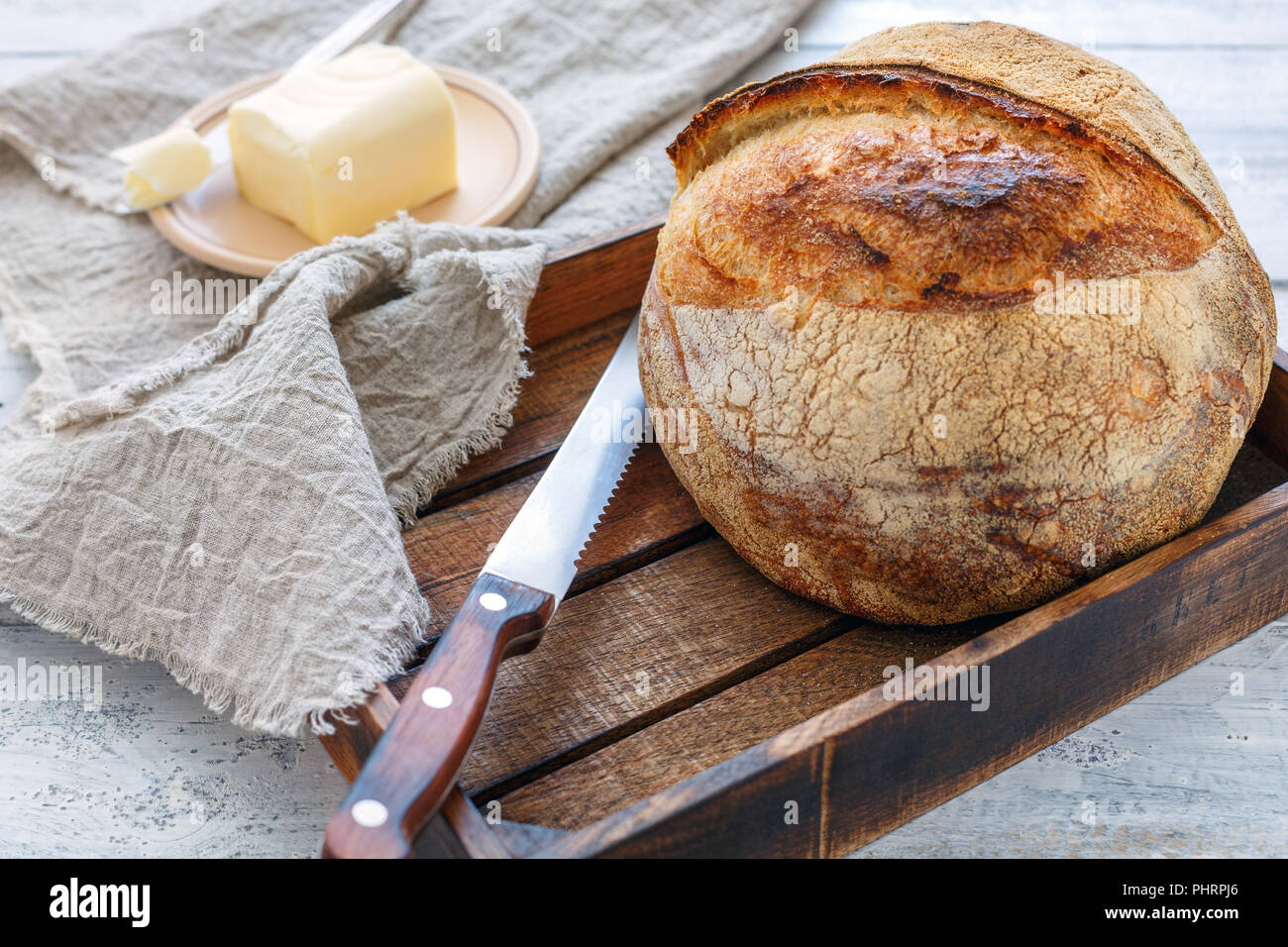 Loaf bread in rustic hi-res stock photography and images - Alamy
