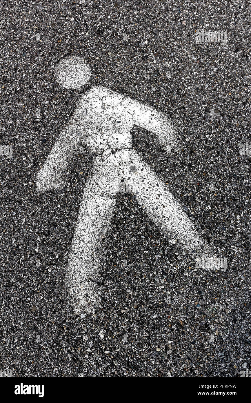 Road sign on pedestrian asphalt Stock Photo - Alamy