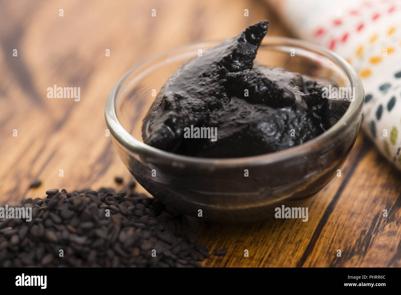 Black sesame paste Stock Photo - Alamy
