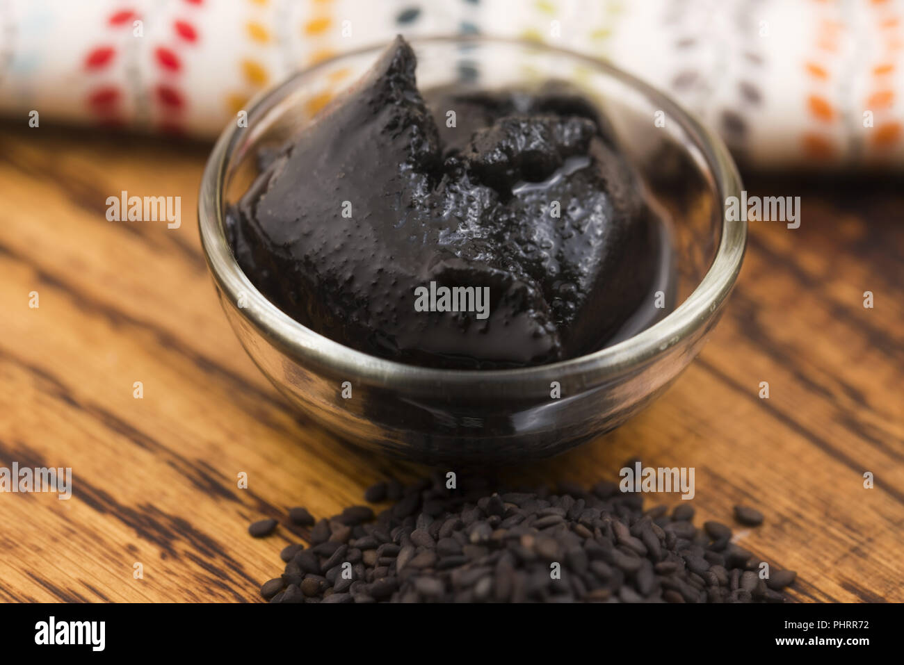 Black sesame paste Stock Photo - Alamy