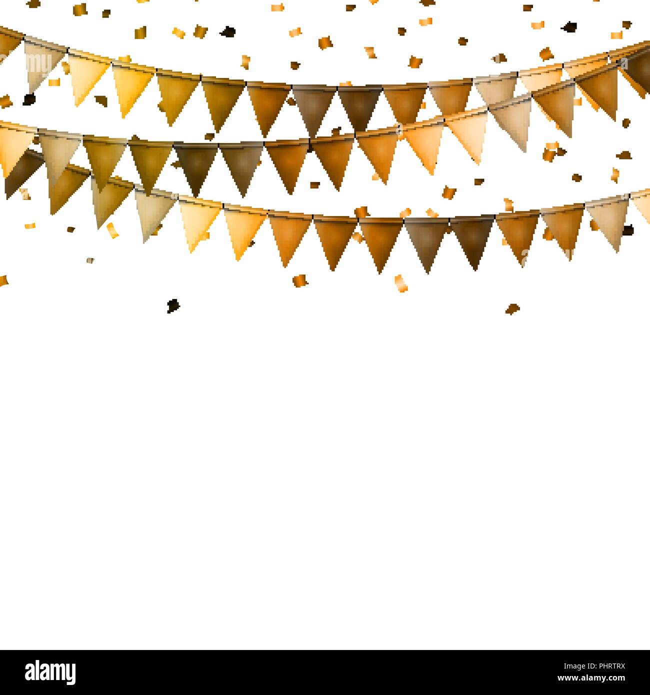 Party Background with Flags and Confetti Vector Illustration Stock ...