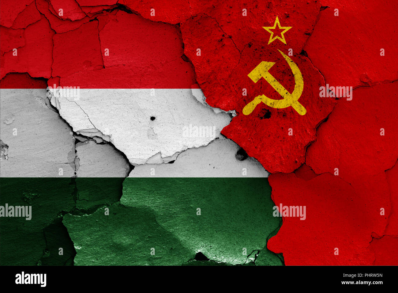 flags of Hungary and Soviet Union Stock Photo - Alamy