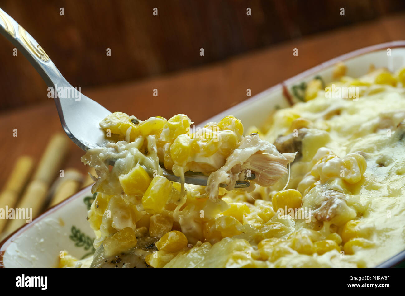 Fried Corn Dip with Chicken Stock Photo - Alamy