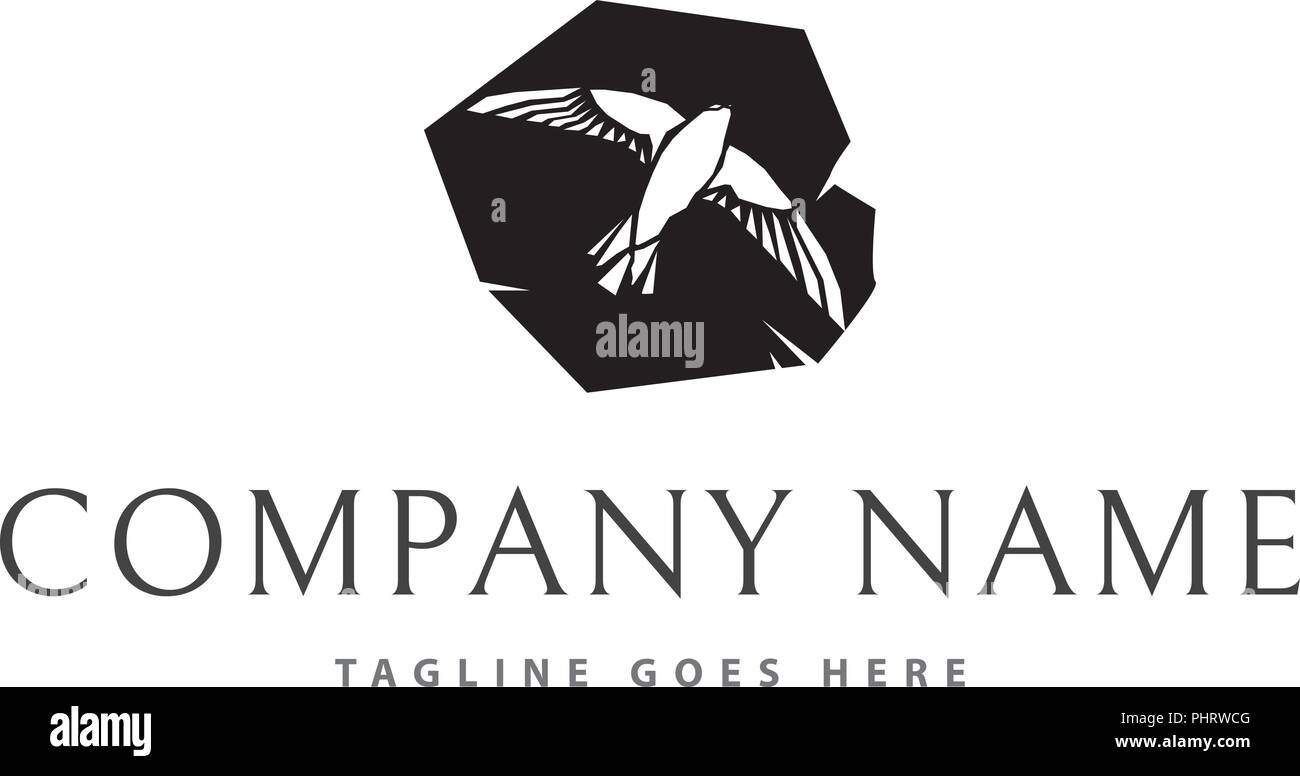 Bird in stone vector logo image Stock Vector Image & Art - Alamy