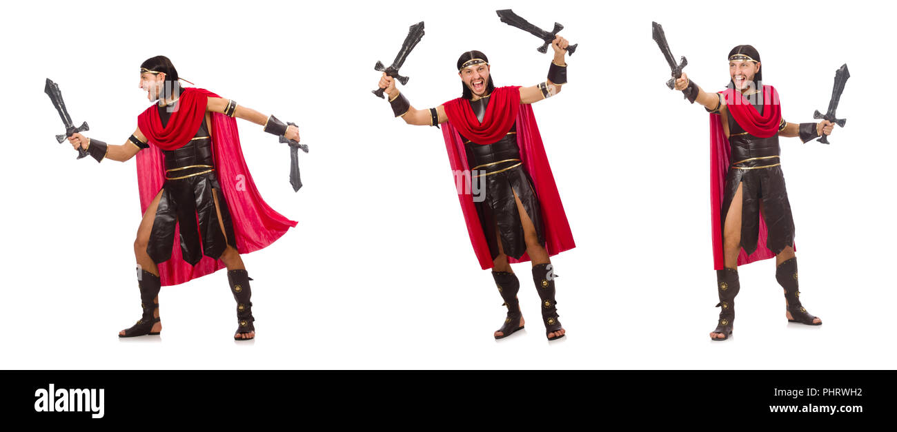 Ancient warrior gladiator posing Cut Out Stock Images & Pictures - Alamy