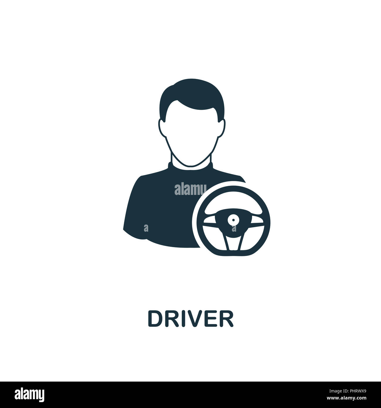 Driver icon. Monochrome style design from professions collection. UI ...