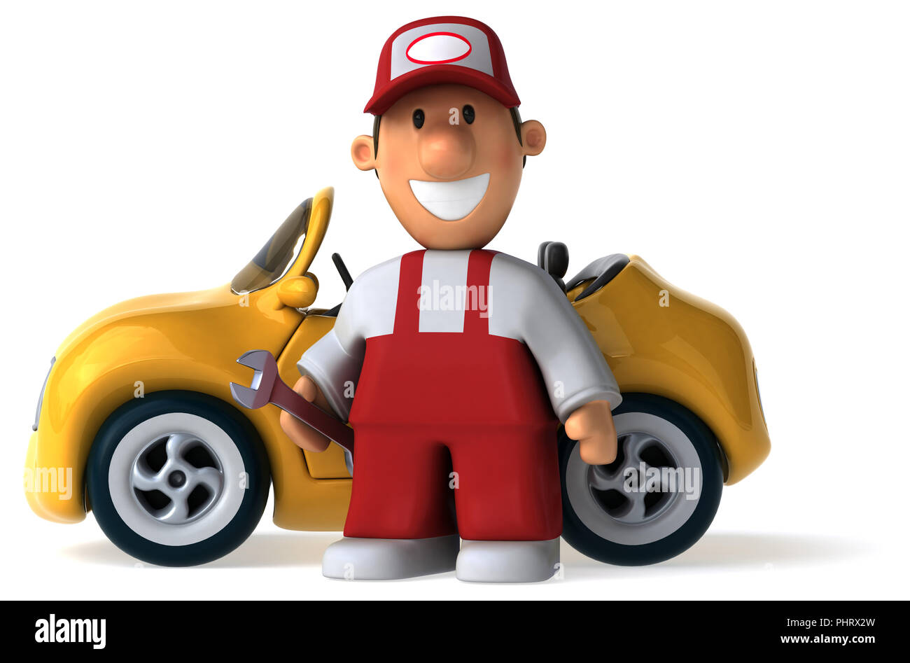 Fun mechanic - 3D Illustration Stock Photo - Alamy