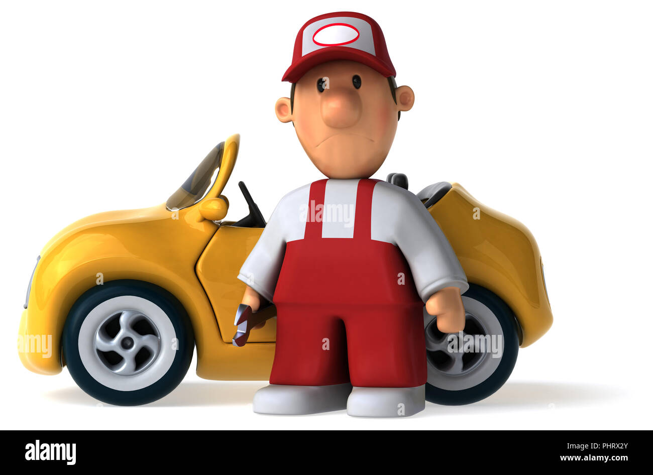 Fun mechanic - 3D Illustration Stock Photo - Alamy