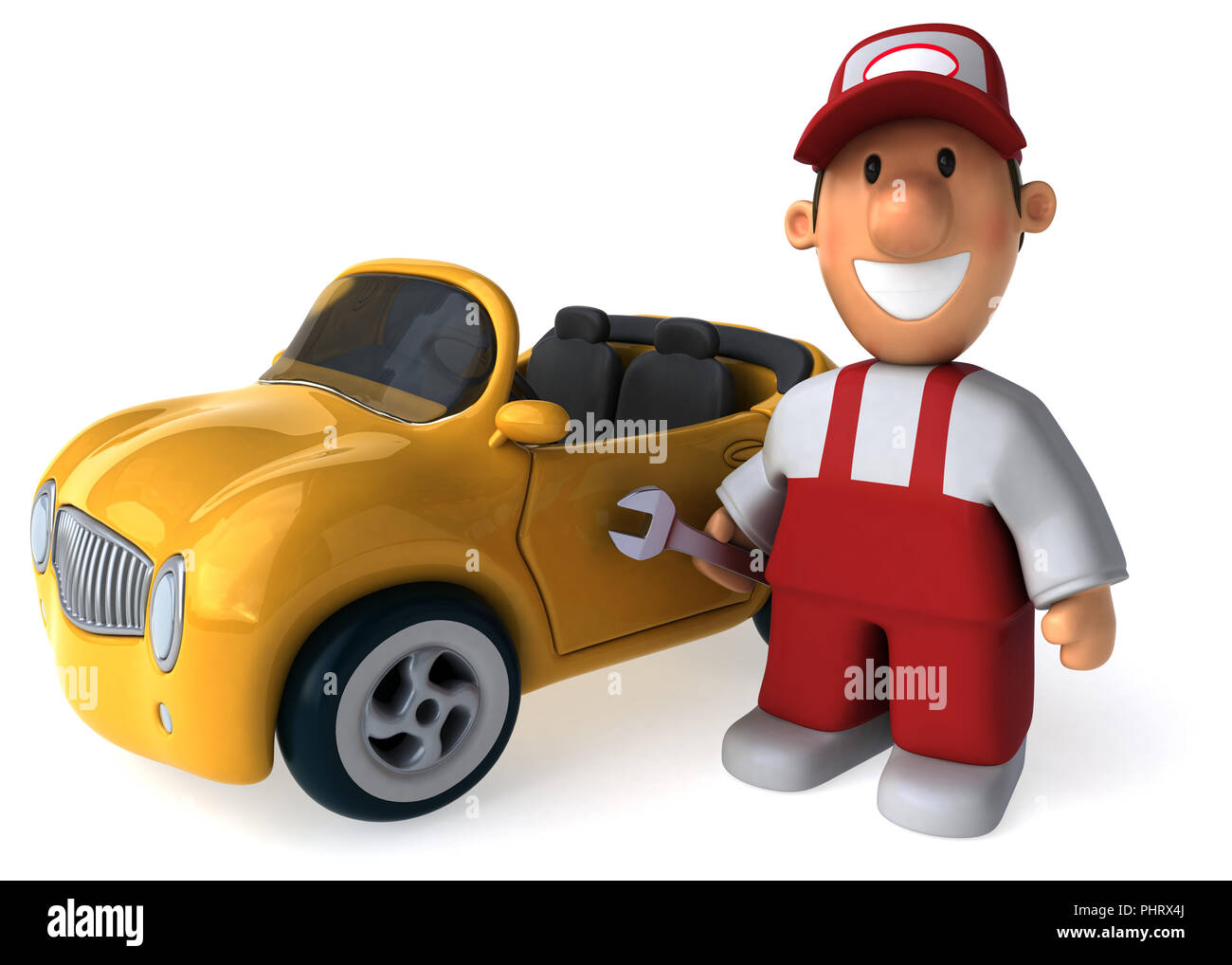 Fun mechanic - 3D Illustration Stock Photo - Alamy