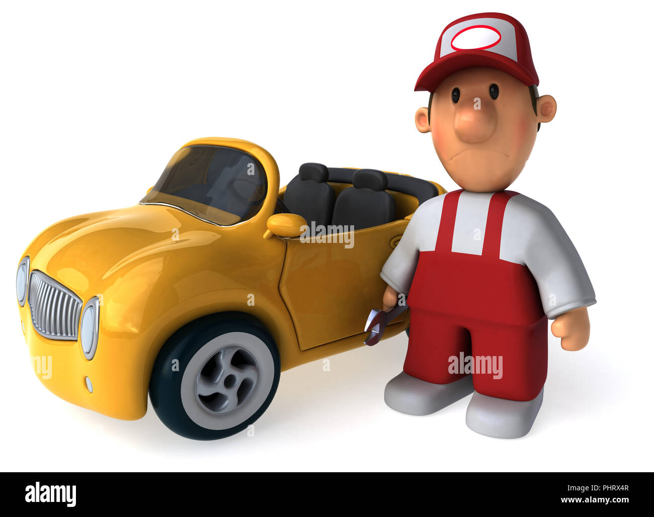 Fun mechanic - 3D Illustration Stock Photo - Alamy