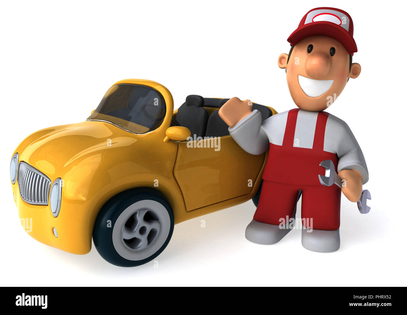 Fun mechanic - 3D Illustration Stock Photo - Alamy