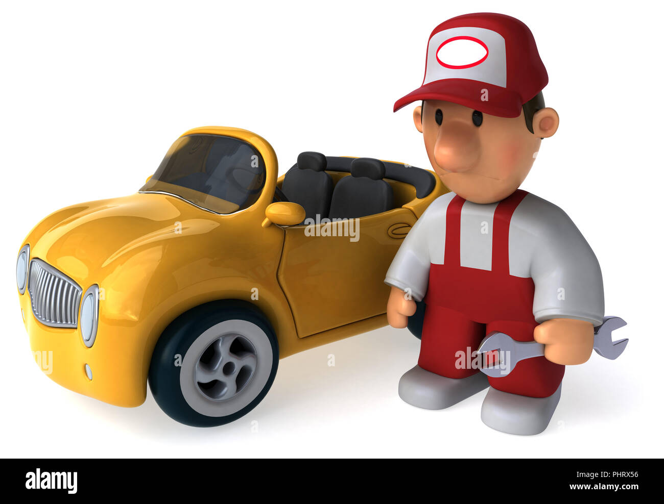 Fun mechanic - 3D Illustration Stock Photo - Alamy