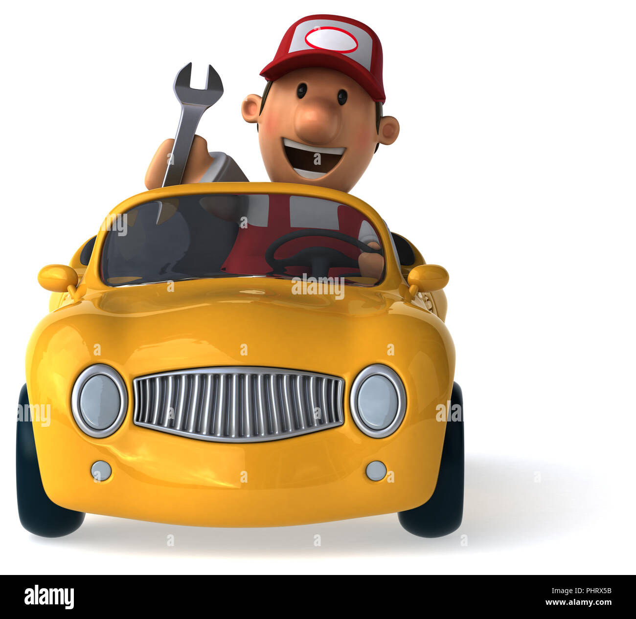 Fun mechanic - 3D Illustration Stock Photo - Alamy