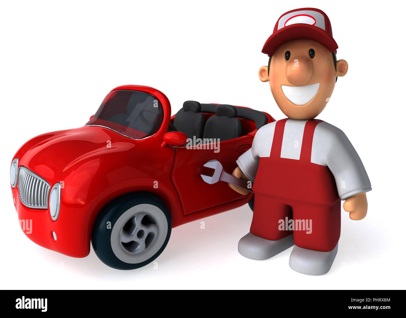 Fun mechanic - 3D Illustration Stock Photo - Alamy