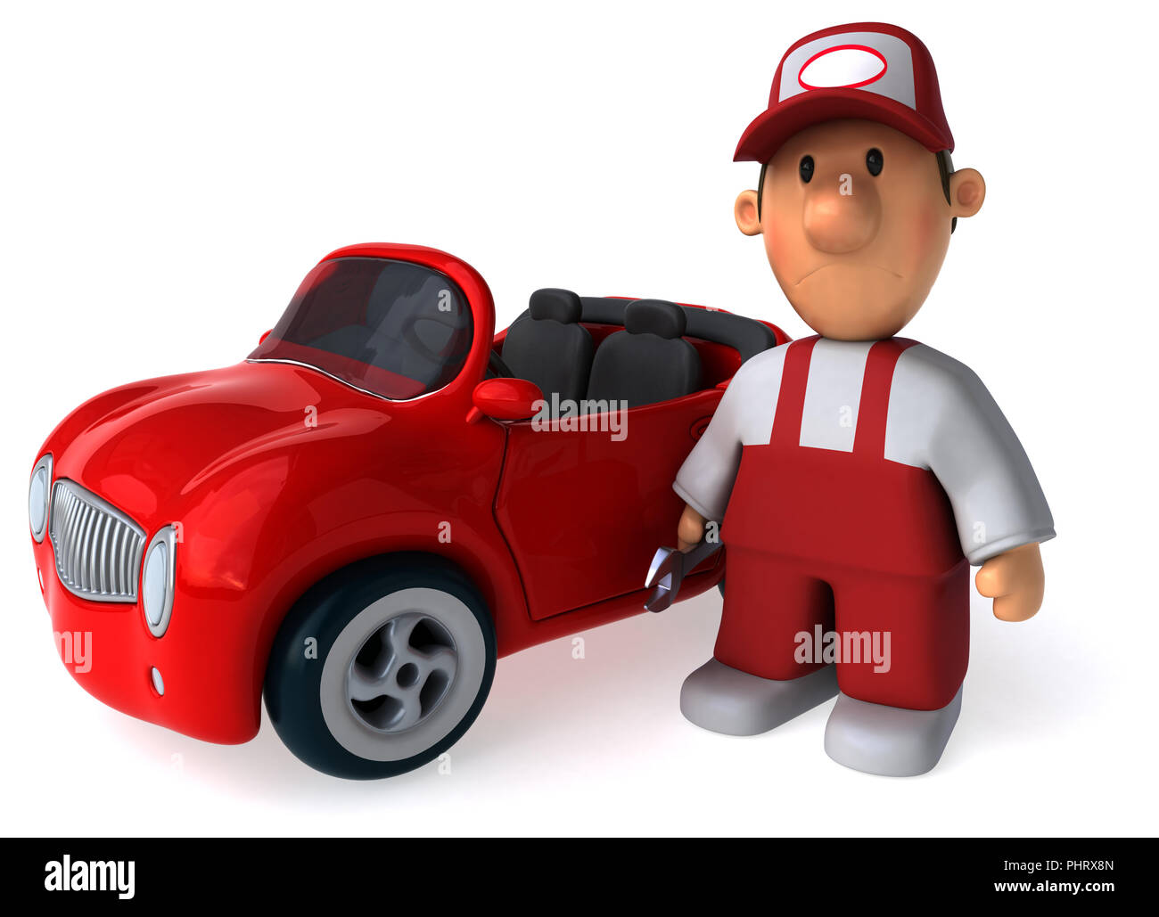Fun mechanic - 3D Illustration Stock Photo - Alamy