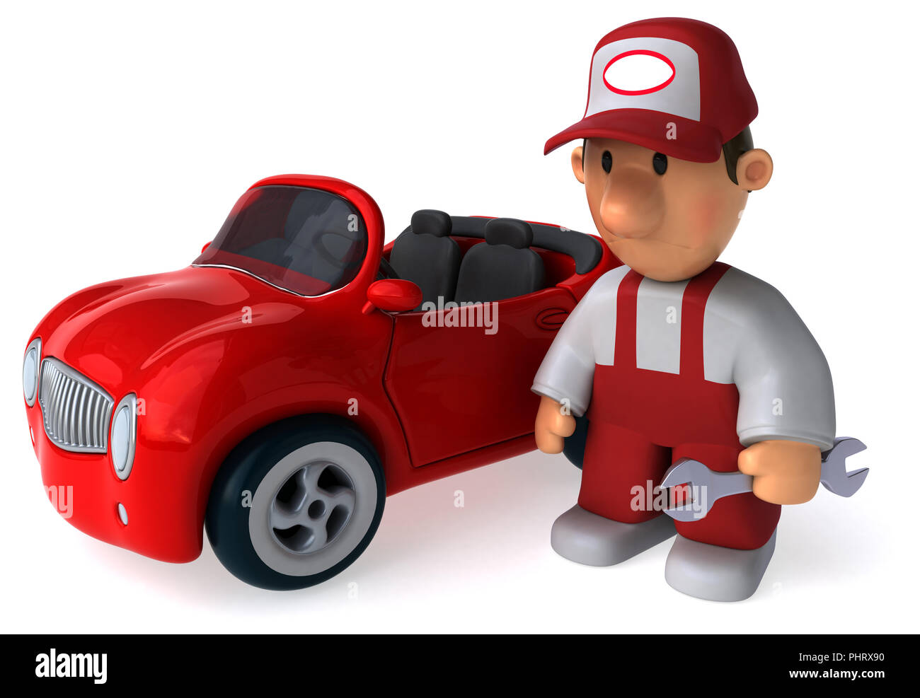 Fun mechanic - 3D Illustration Stock Photo - Alamy