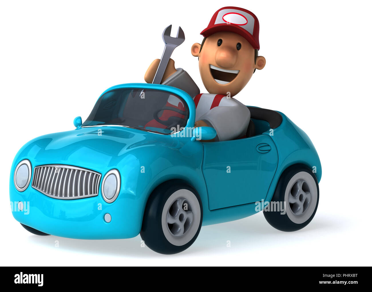 Fun mechanic - 3D Illustration Stock Photo - Alamy