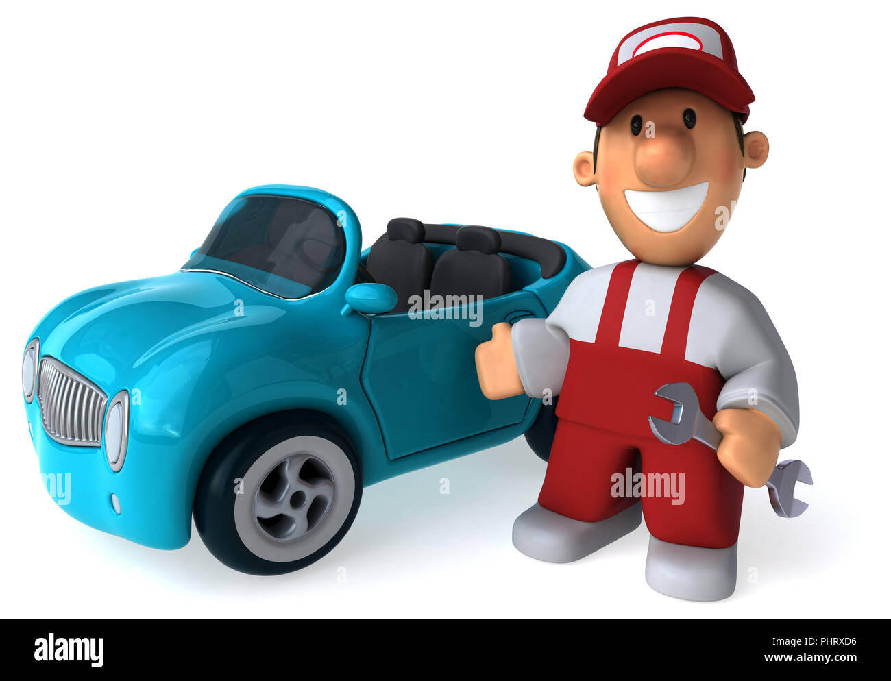 Fun mechanic - 3D Illustration Stock Photo - Alamy