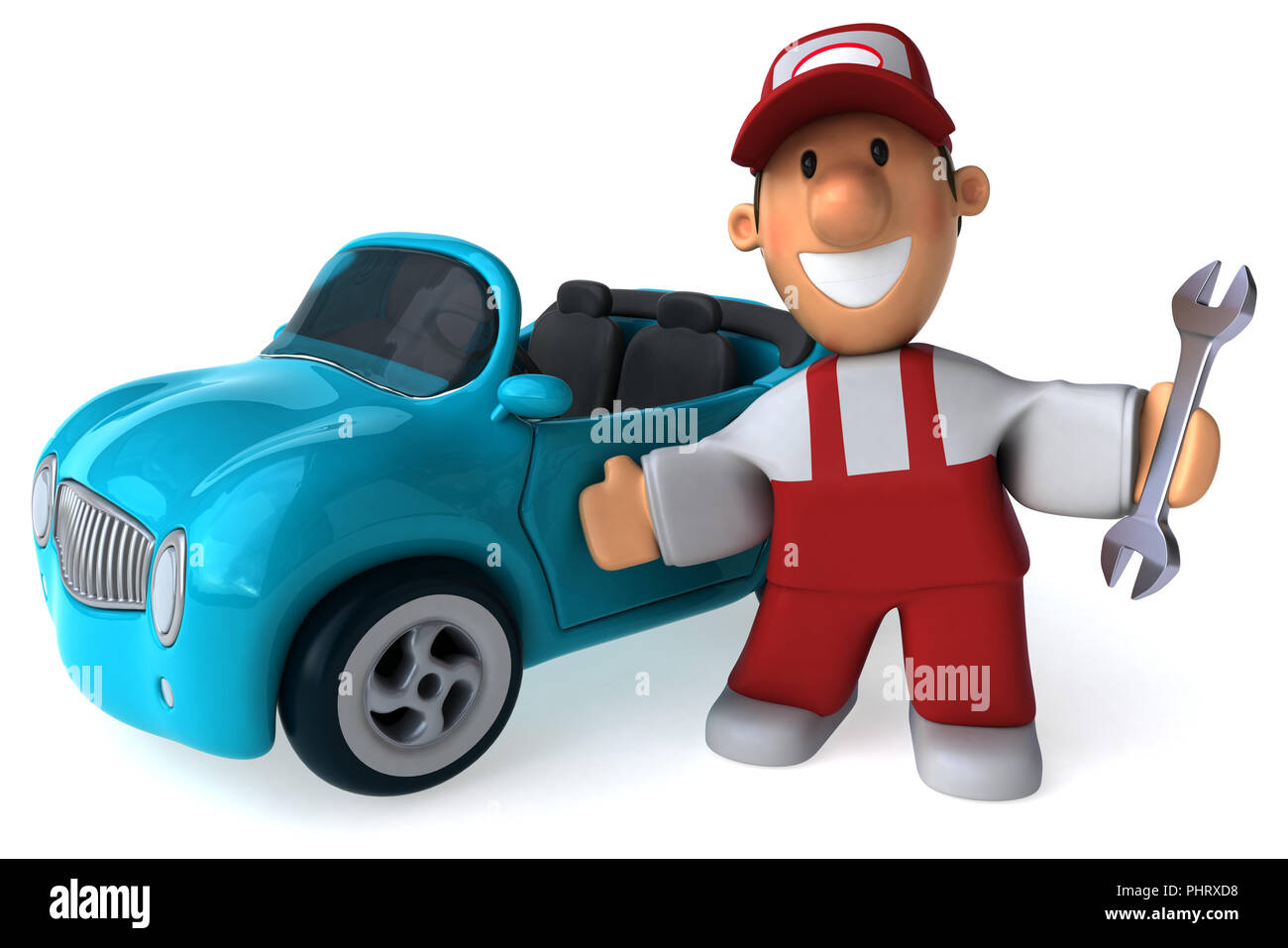 Fun mechanic - 3D Illustration Stock Photo - Alamy
