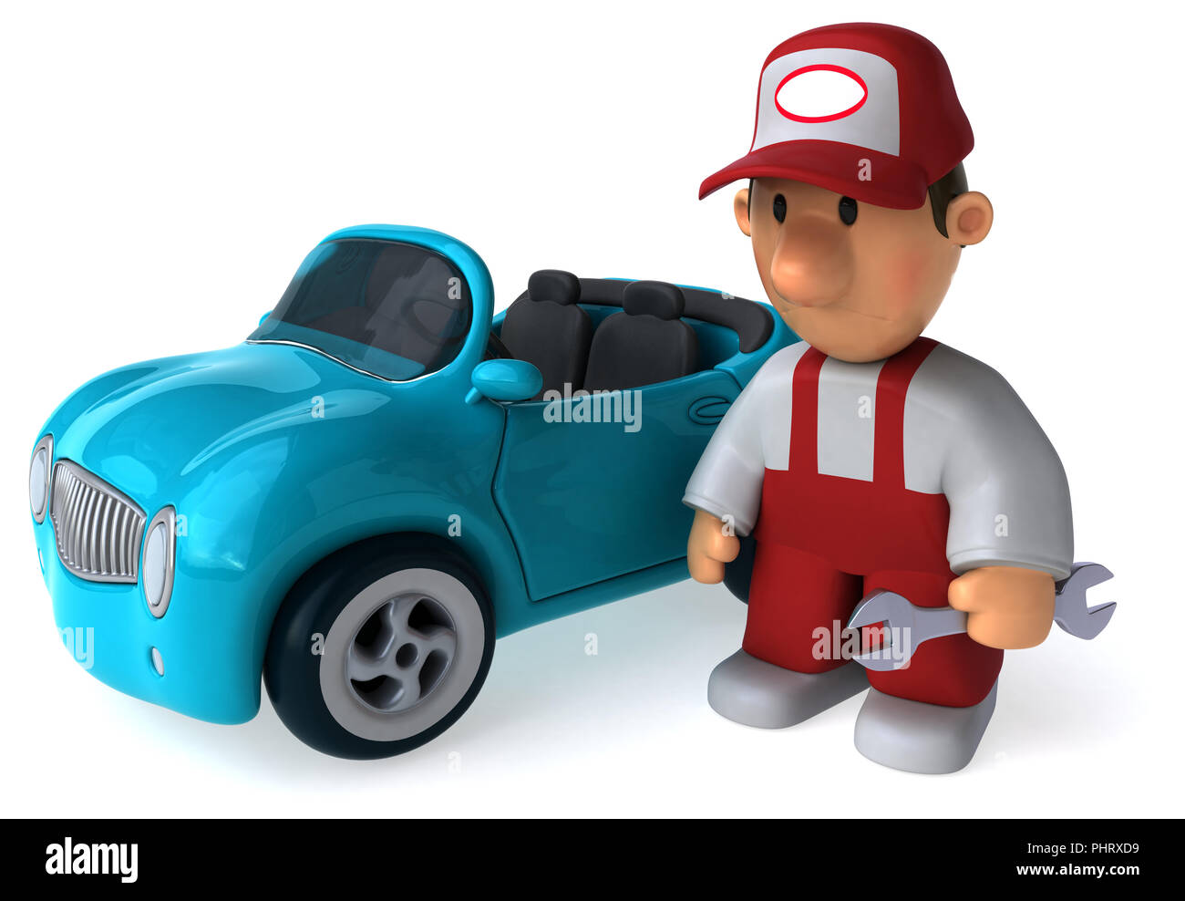 Fun mechanic - 3D Illustration Stock Photo - Alamy