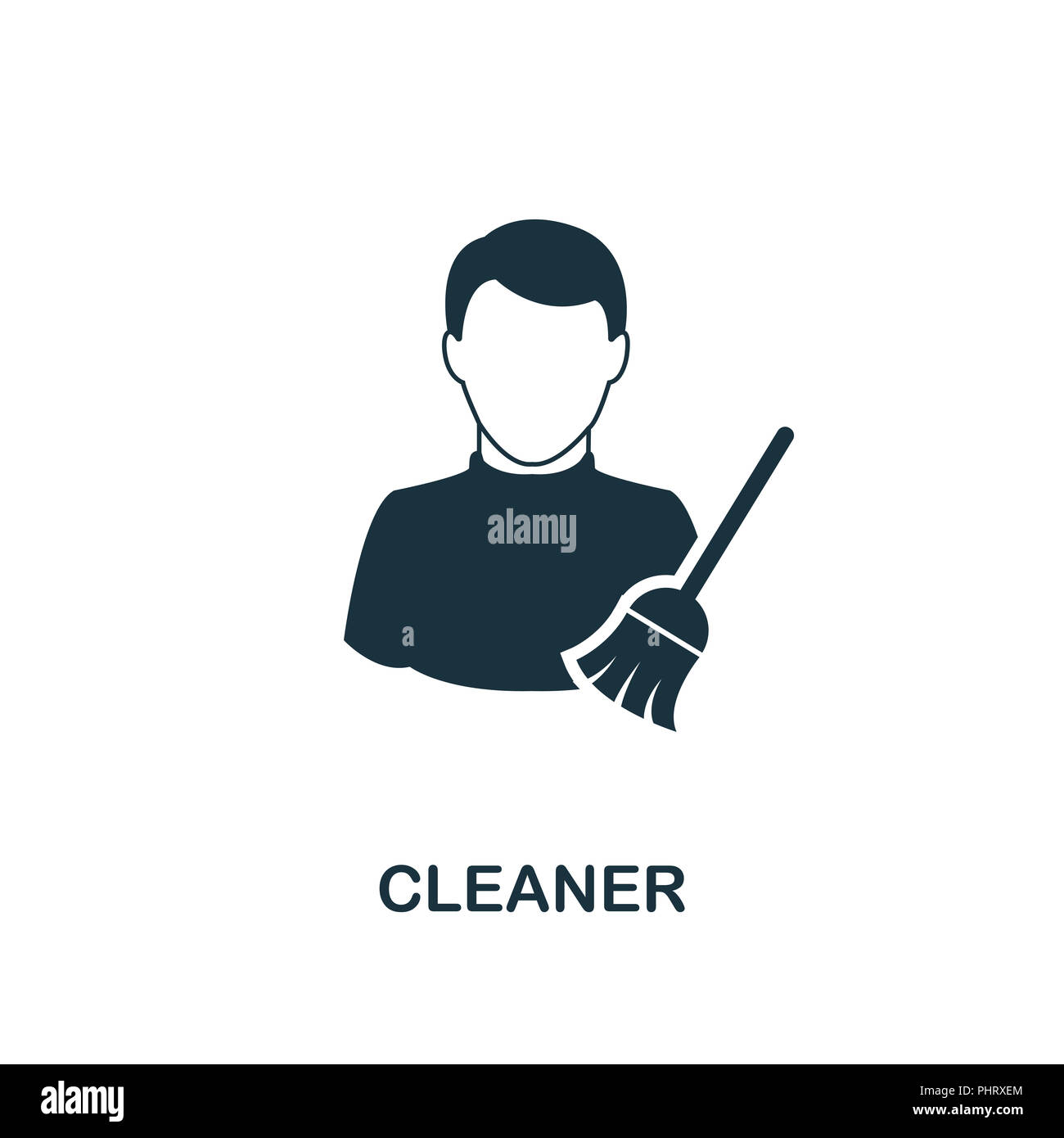 Cleaner icon. Monochrome style design from professions collection. UI ...