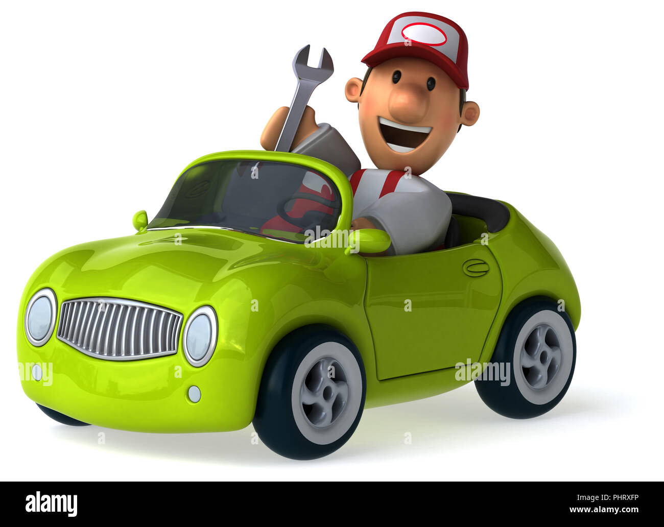 Fun mechanic - 3D Illustration Stock Photo - Alamy