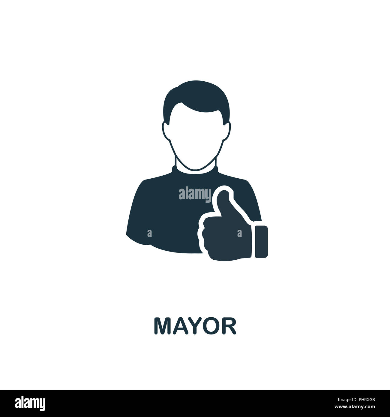 Mayor Icon Monochrome Style Design From Professions Collection Ui