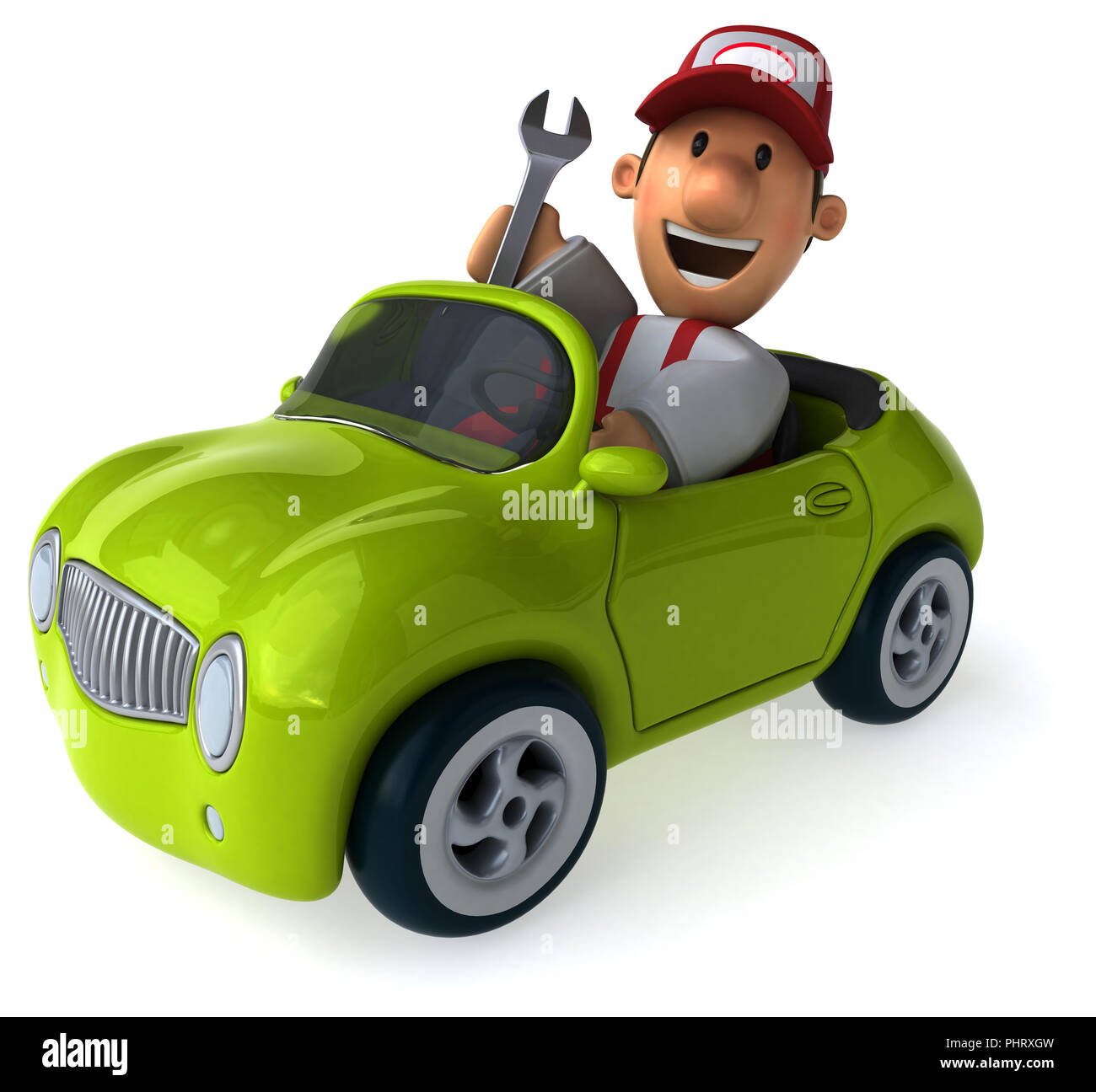 Fun mechanic - 3D Illustration Stock Photo - Alamy