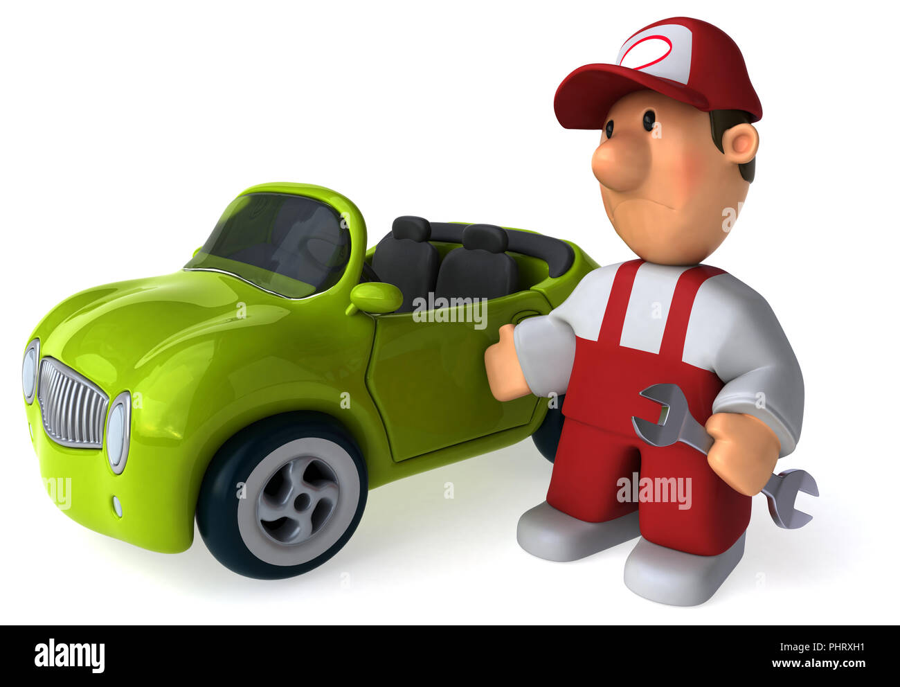 Fun mechanic - 3D Illustration Stock Photo - Alamy