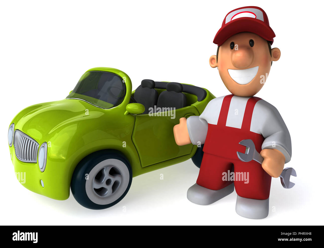 Fun mechanic - 3D Illustration Stock Photo - Alamy