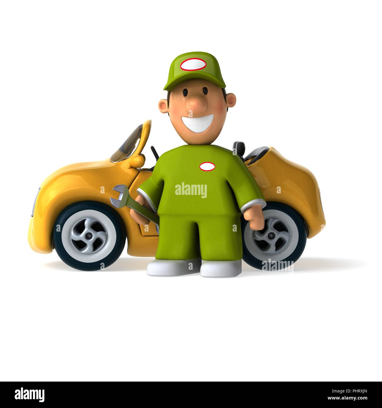 Fun mechanic - 3D Illustration Stock Photo - Alamy