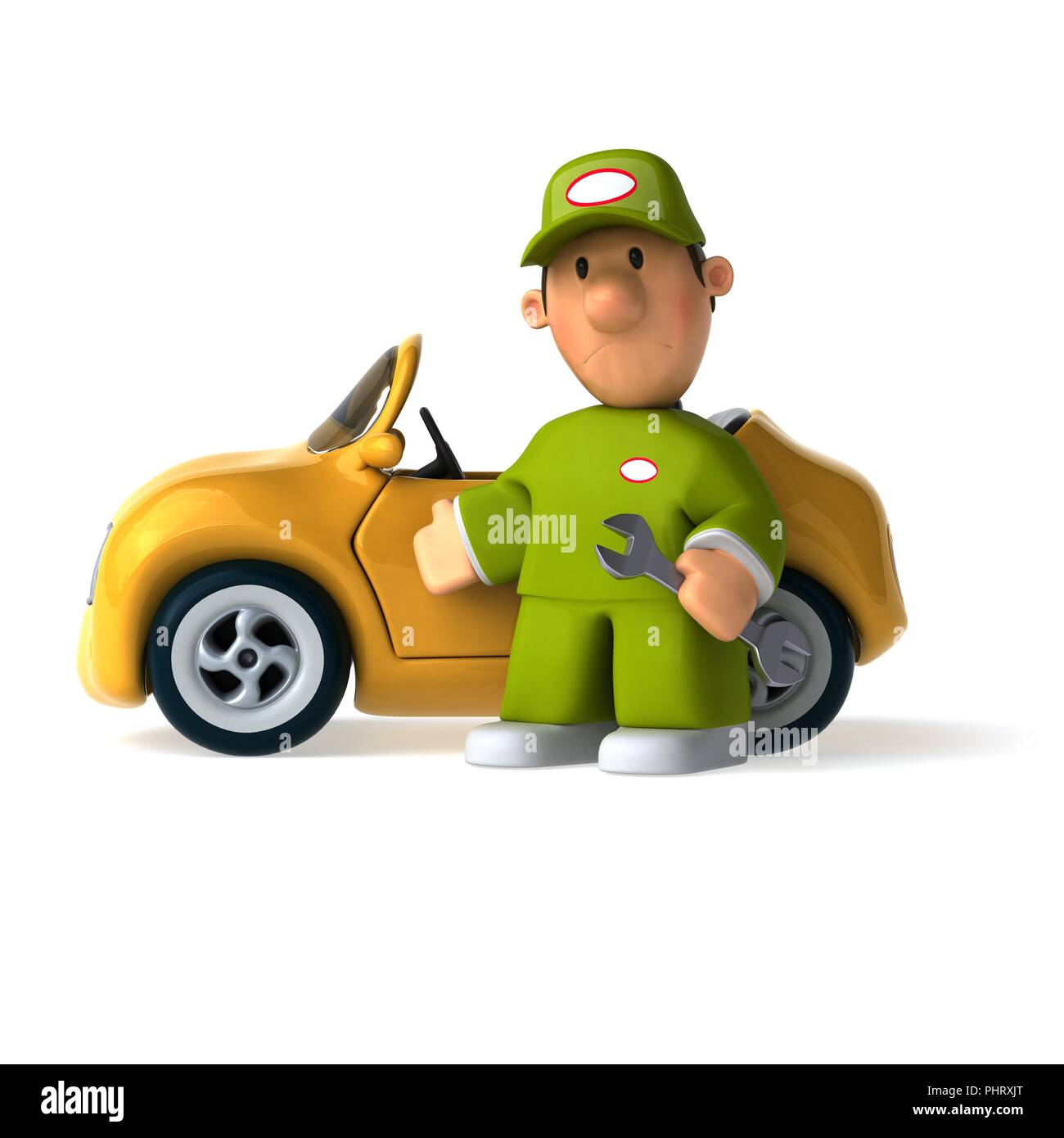 Fun mechanic - 3D Illustration Stock Photo - Alamy