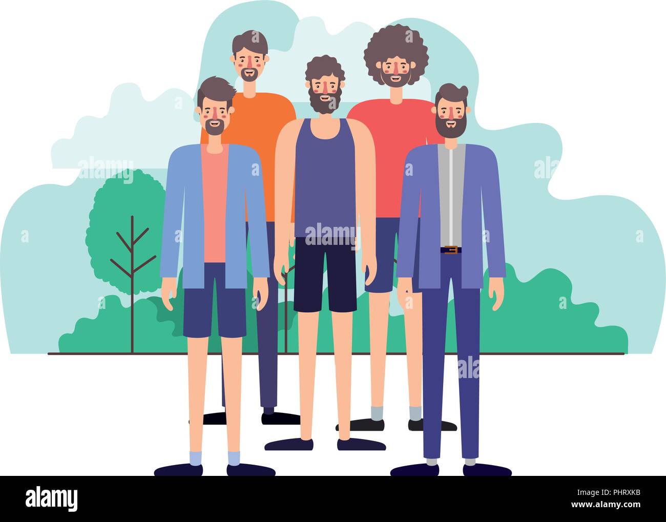 group of men in the landscape scene Stock Vector Image & Art - Alamy