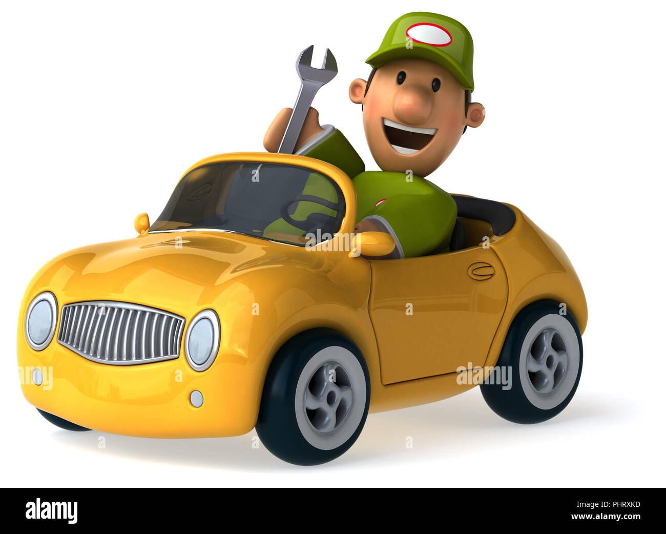 Fun mechanic - 3D Illustration Stock Photo - Alamy