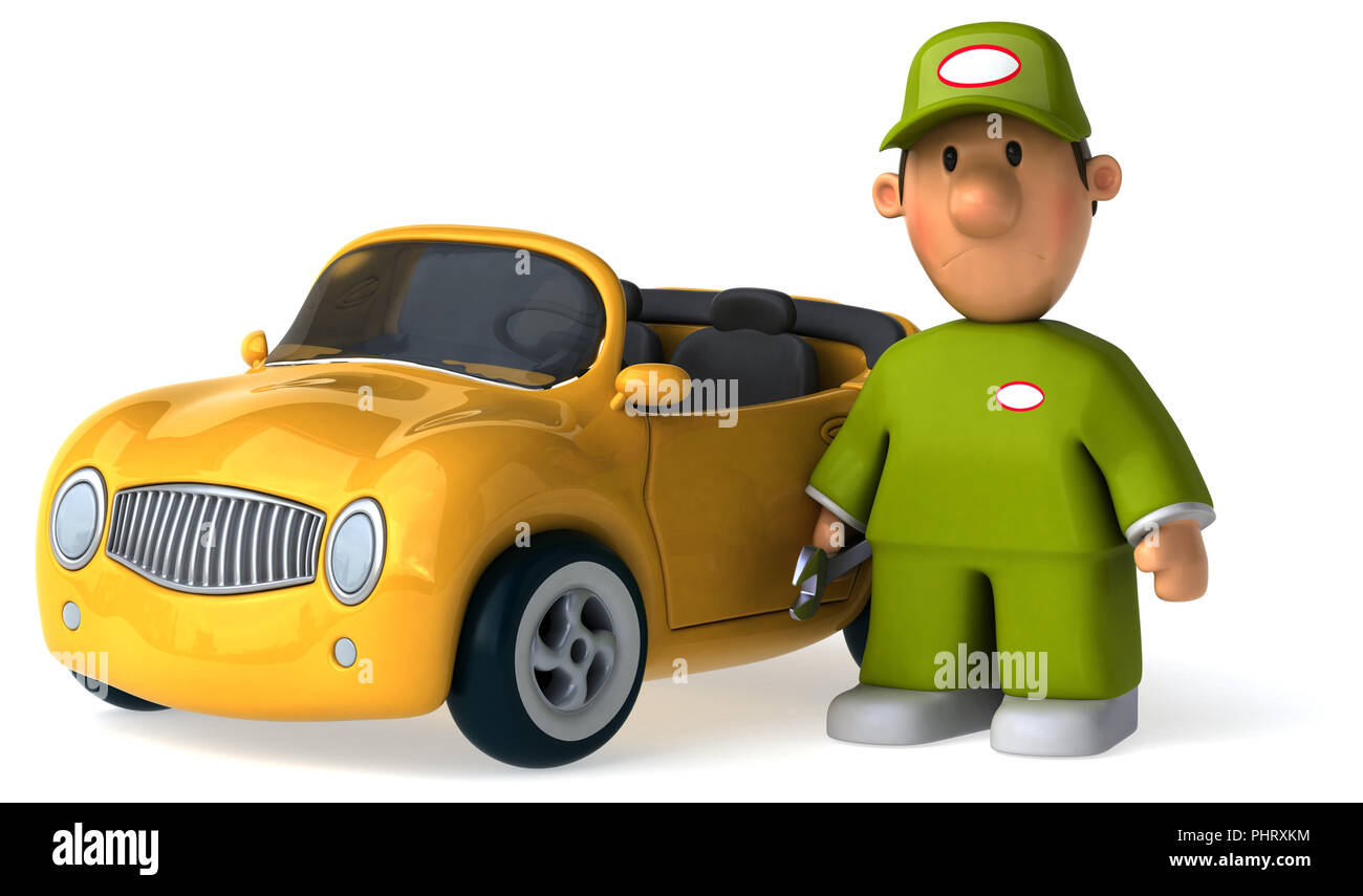 Fun mechanic - 3D Illustration Stock Photo - Alamy