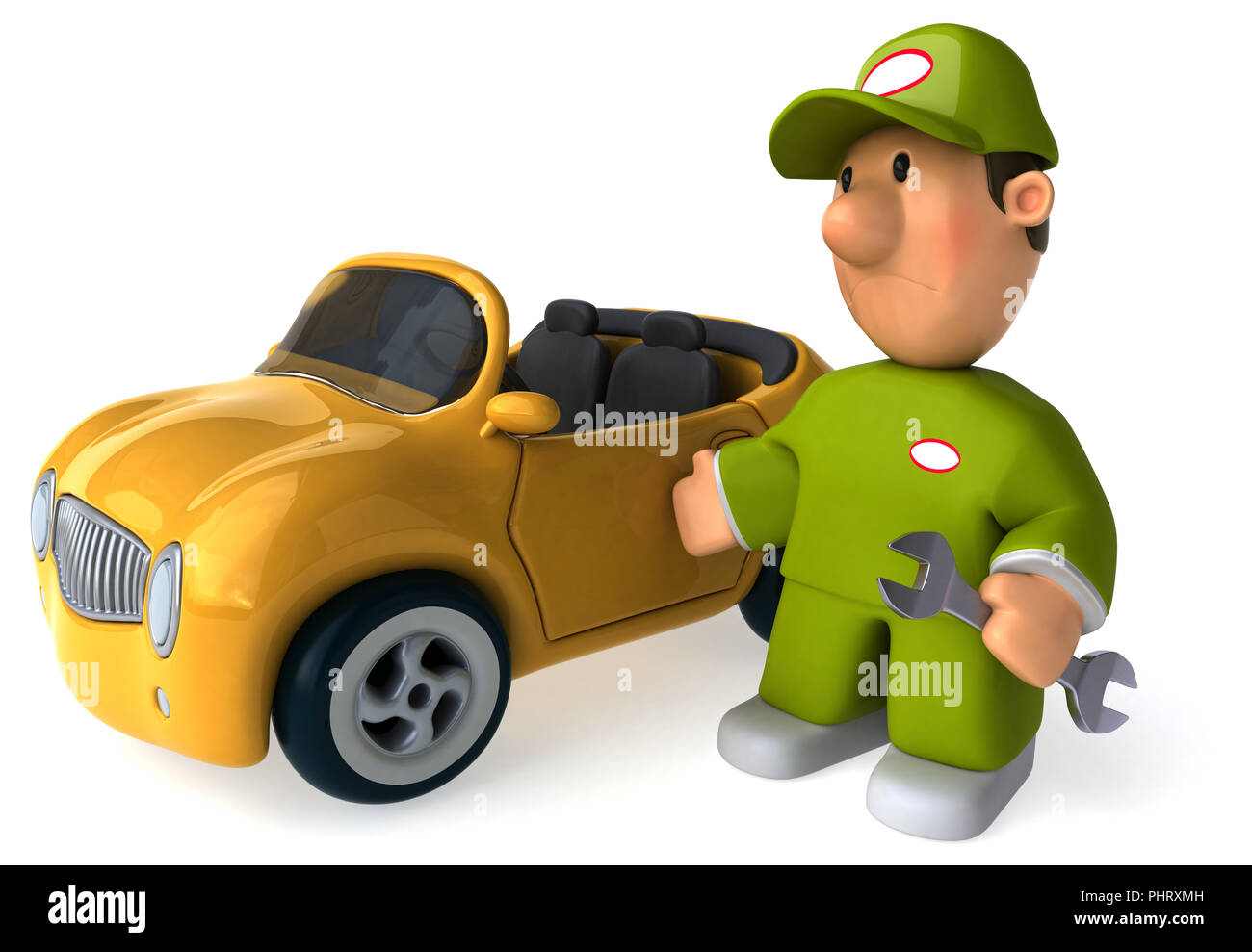 Fun mechanic - 3D Illustration Stock Photo - Alamy