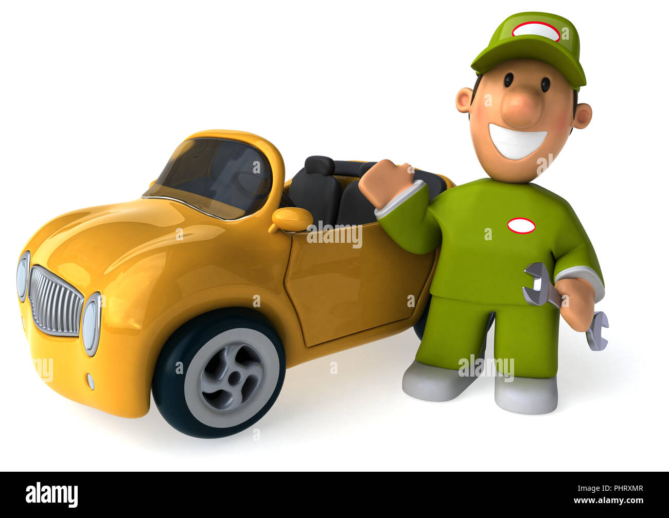 Fun mechanic - 3D Illustration Stock Photo - Alamy