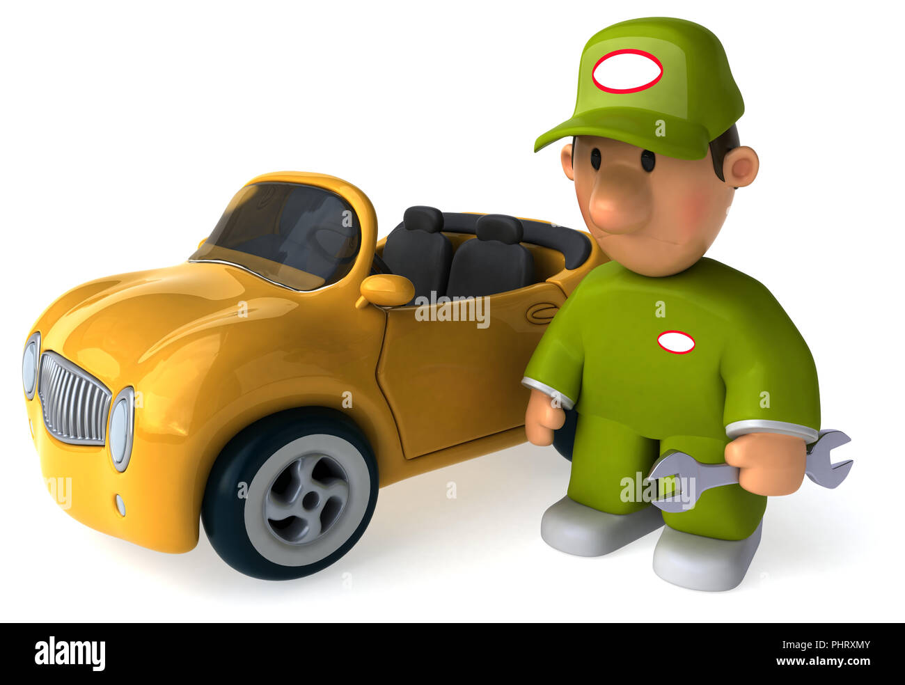 Fun mechanic - 3D Illustration Stock Photo - Alamy