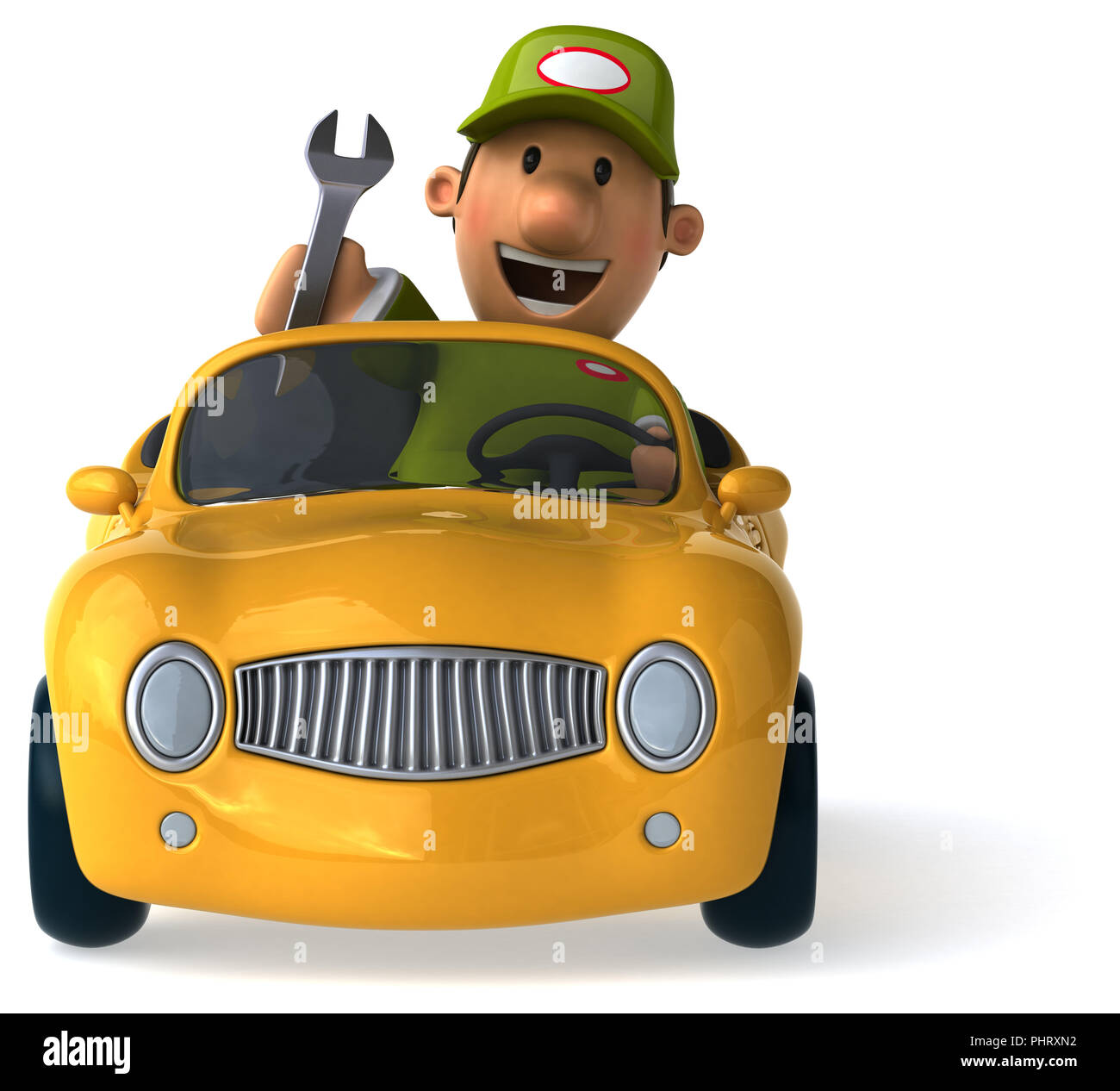 Fun mechanic - 3D Illustration Stock Photo - Alamy