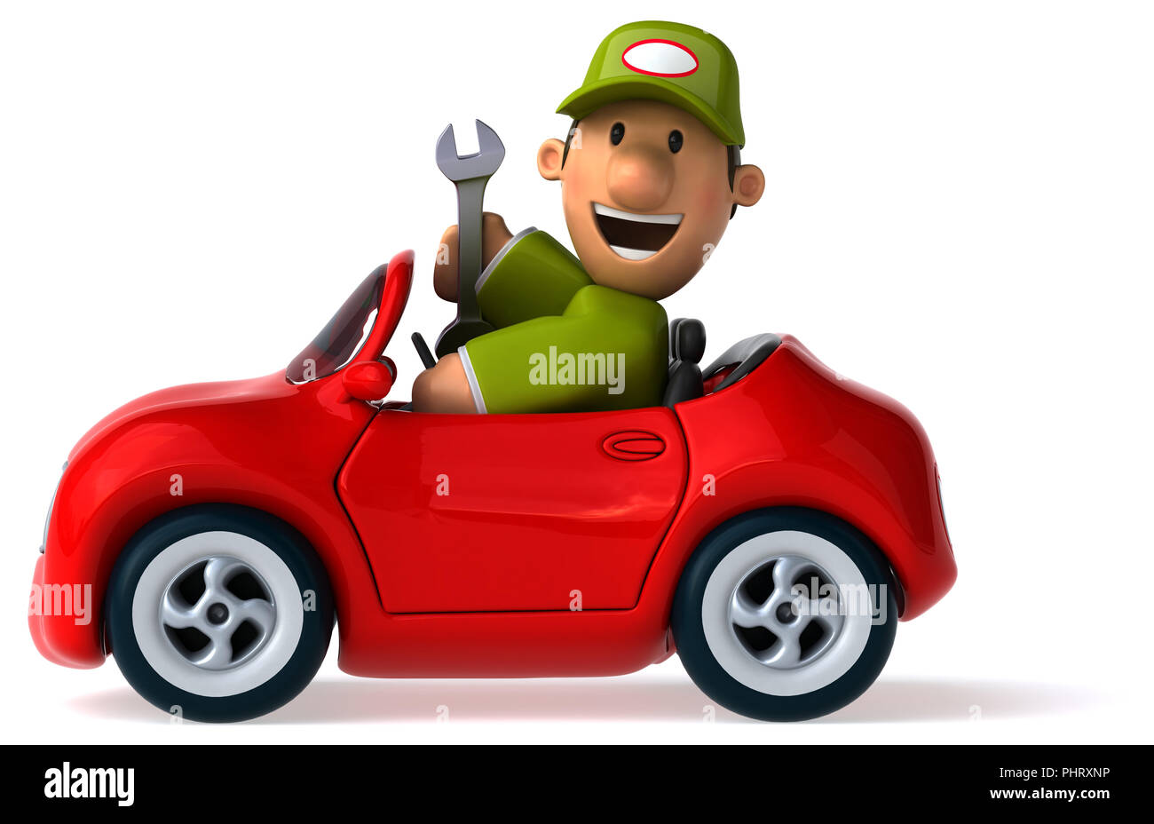 Fun mechanic - 3D Illustration Stock Photo - Alamy