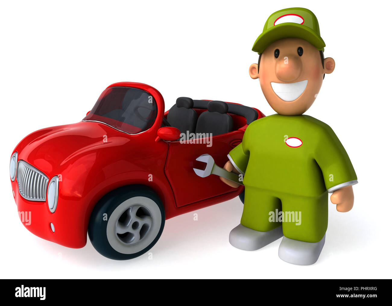 Fun mechanic - 3D Illustration Stock Photo - Alamy
